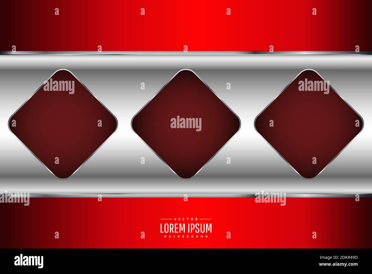 Luxury background of red with silver glossy.Elegant metal modern design ...