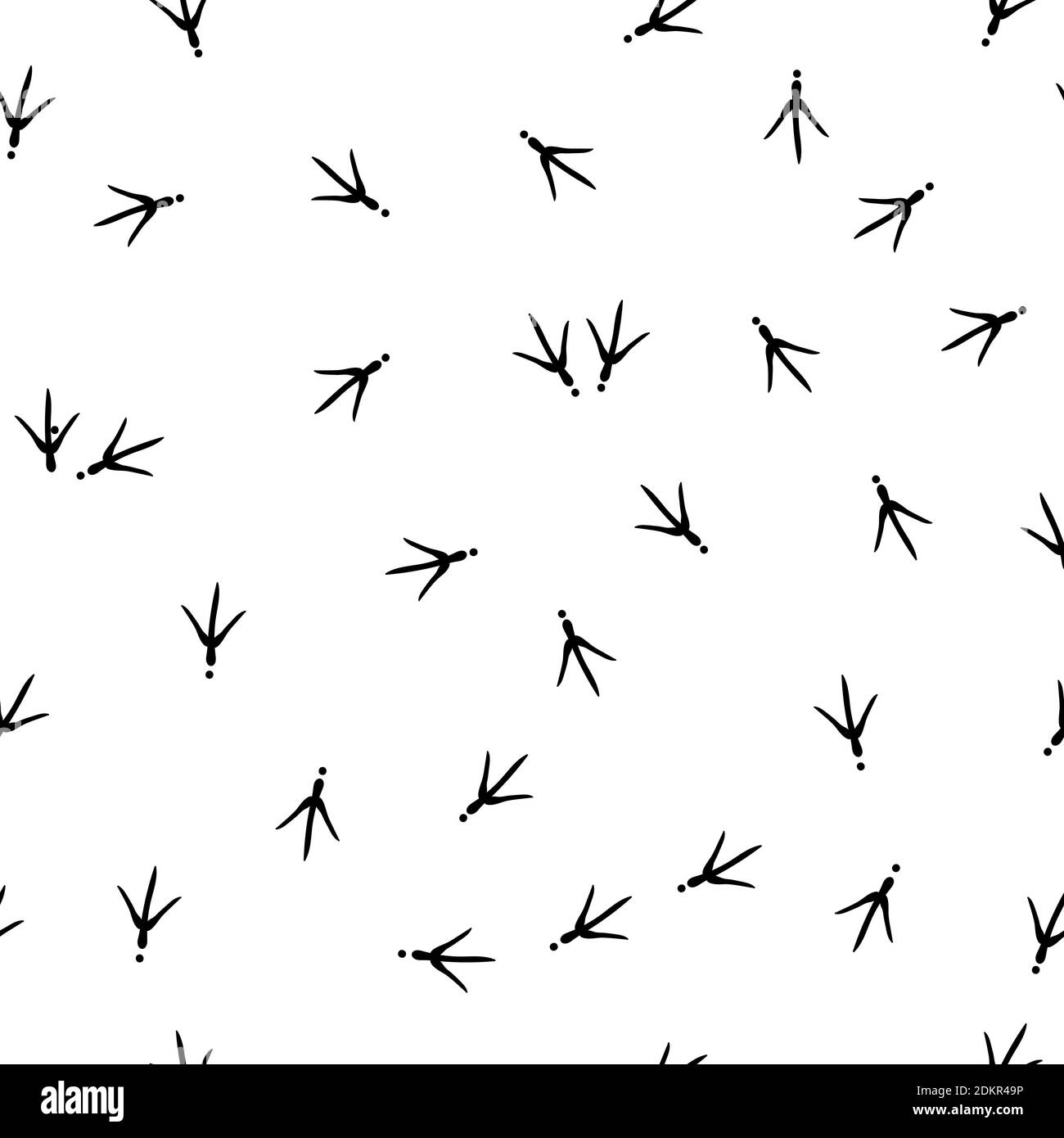Seamless abstract pattern with bird trail. Vector illustration. Bird ...