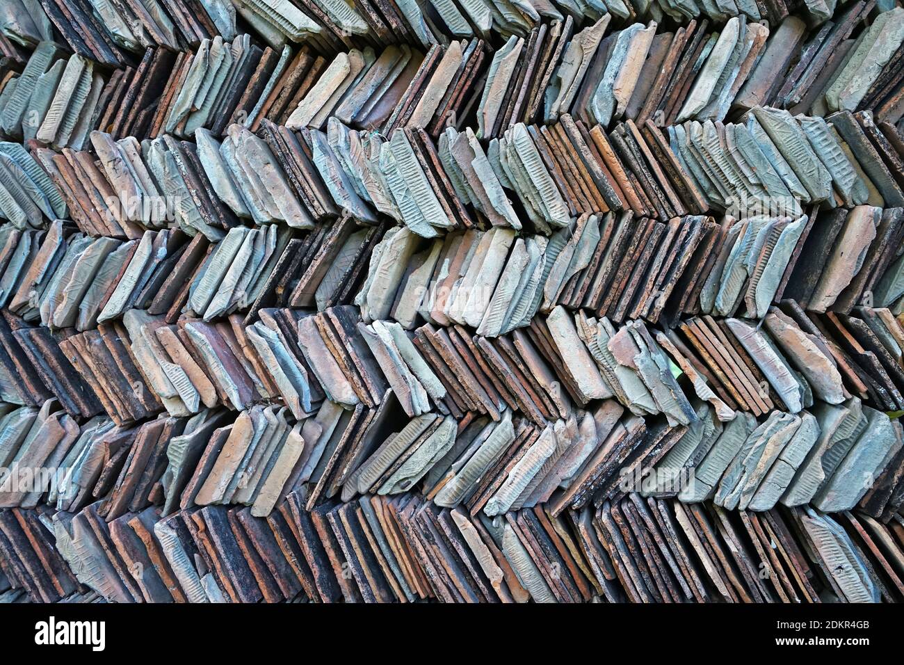 Stacks and rows of clay roof tiles Stock Photo - Alamy