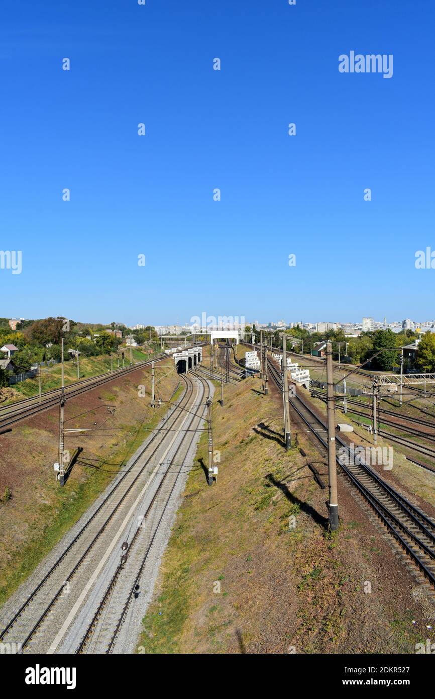 The view of the railway from high Stock Photo - Alamy