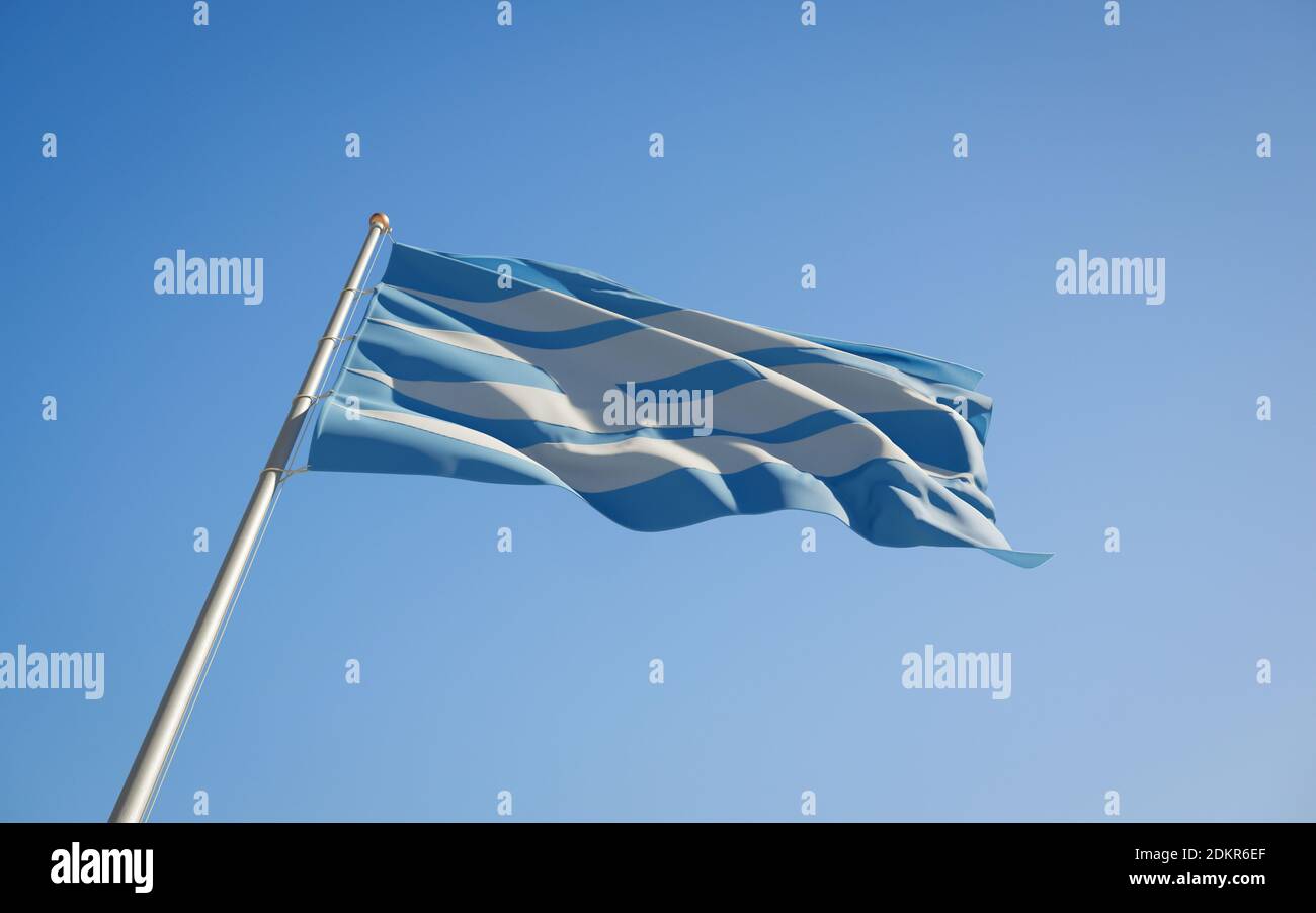 Hyogo Japan prefecture low angle flag. 3D artwork Stock Photo - Alamy