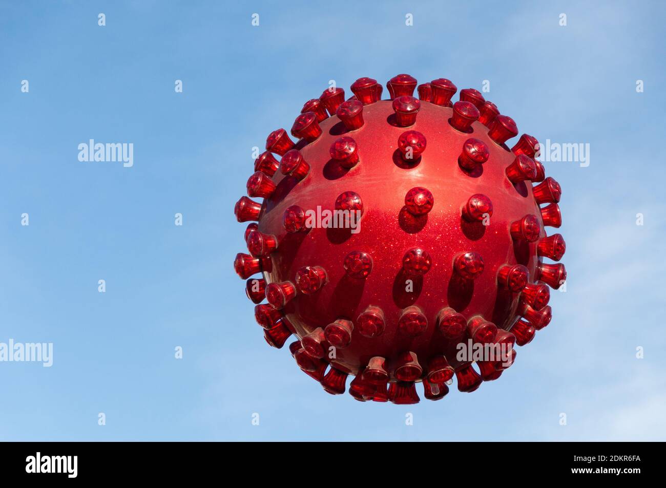 Coronavirus virus red realistic model symbol shape Stock Photo - Alamy