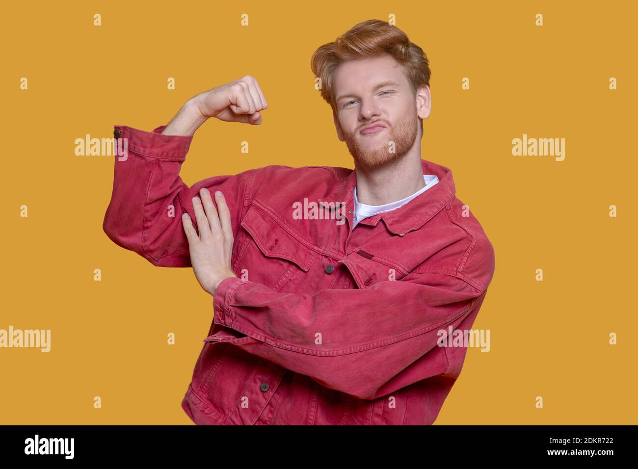 Man in red jacket hi-res stock photography and images - Alamy