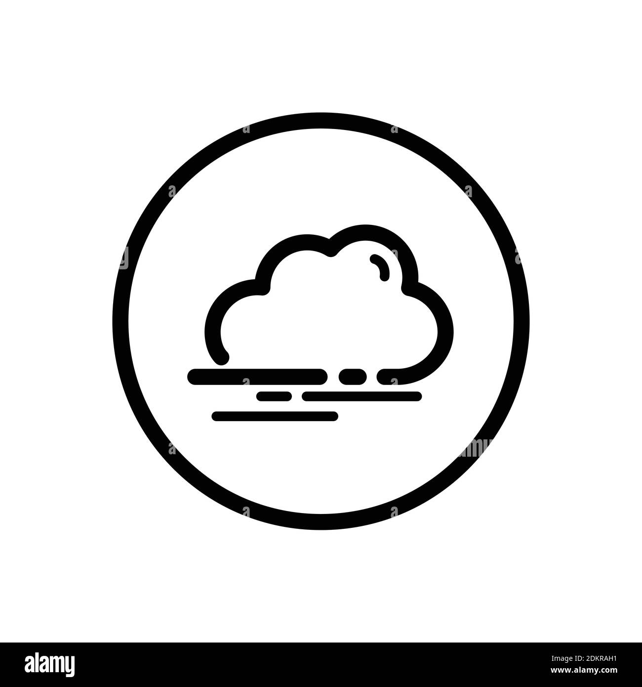 Fog and cloud. Weather outline icon in a circle. Isolated vector ...