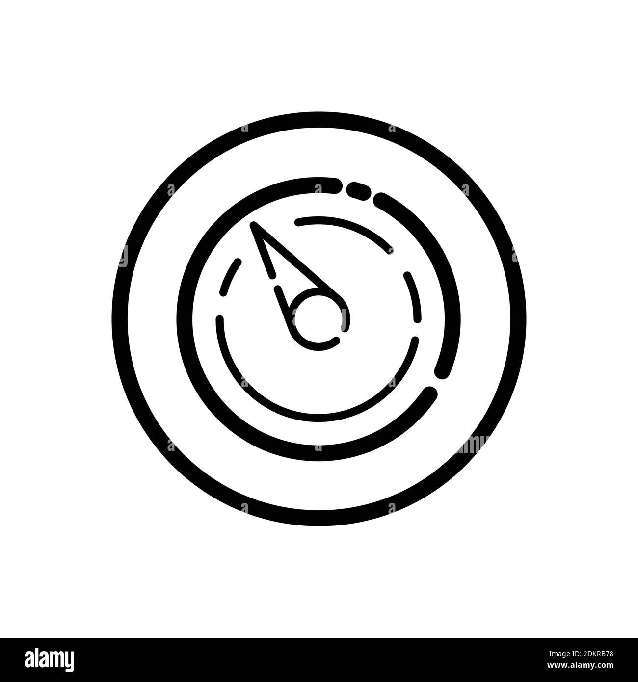 Barometer. Weather outline icon in a circle. Isolated vector ...
