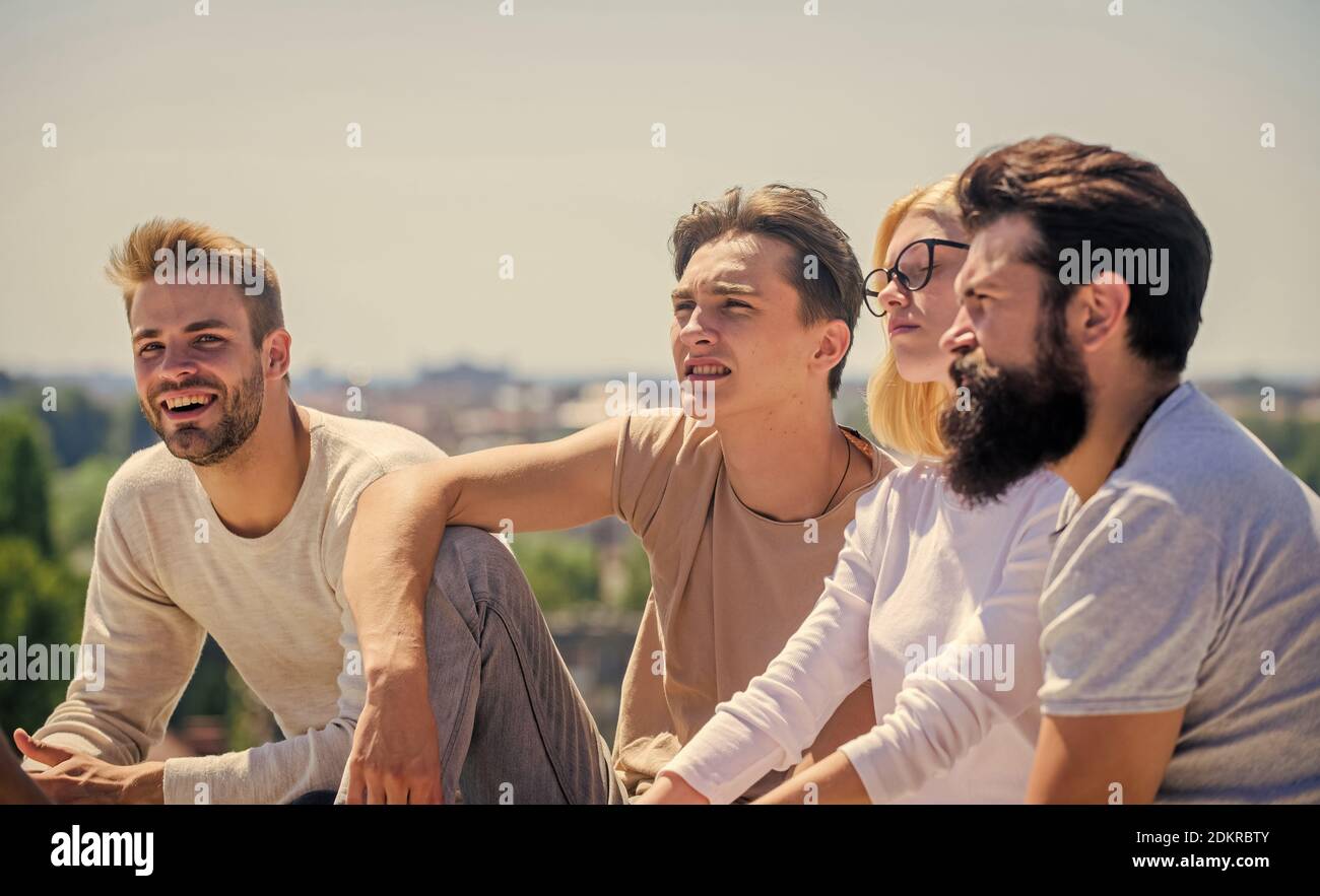 Hang out together. True friendship. Spending time with friends. Summer ...
