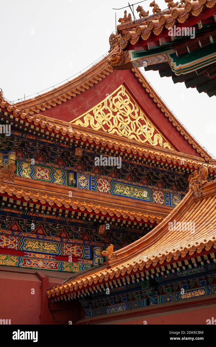 Gold coloured roofs within Imperial Forbidden City Beijing Stock Photo ...
