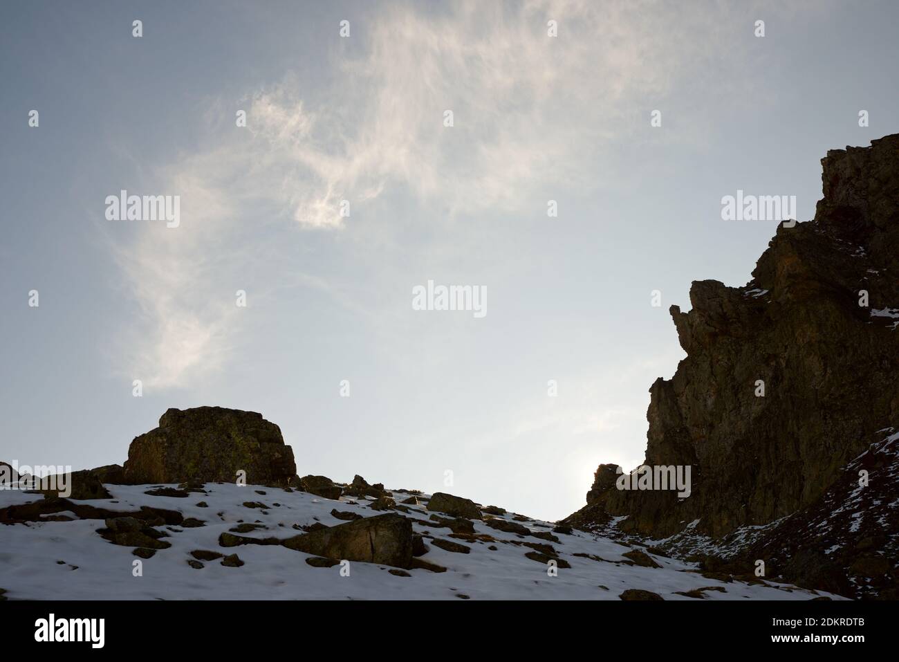 Rocky pinnacle and clouds in the French Pyrenees Stock Photo - Alamy
