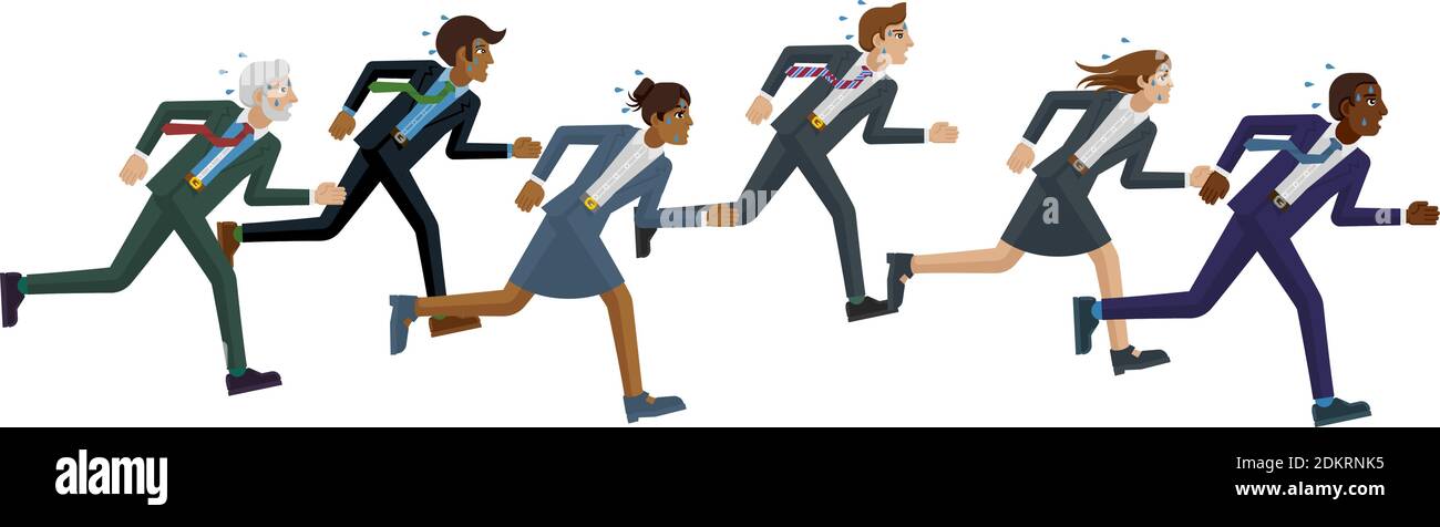 Business People Running Race Competition Concept Stock Vector Image ...