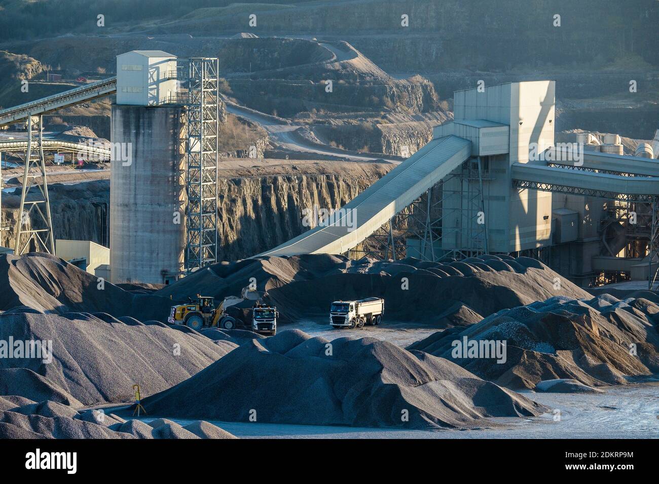 Tunstead Quarry near Buxton, Derbyshire is a large limestone quarry ...