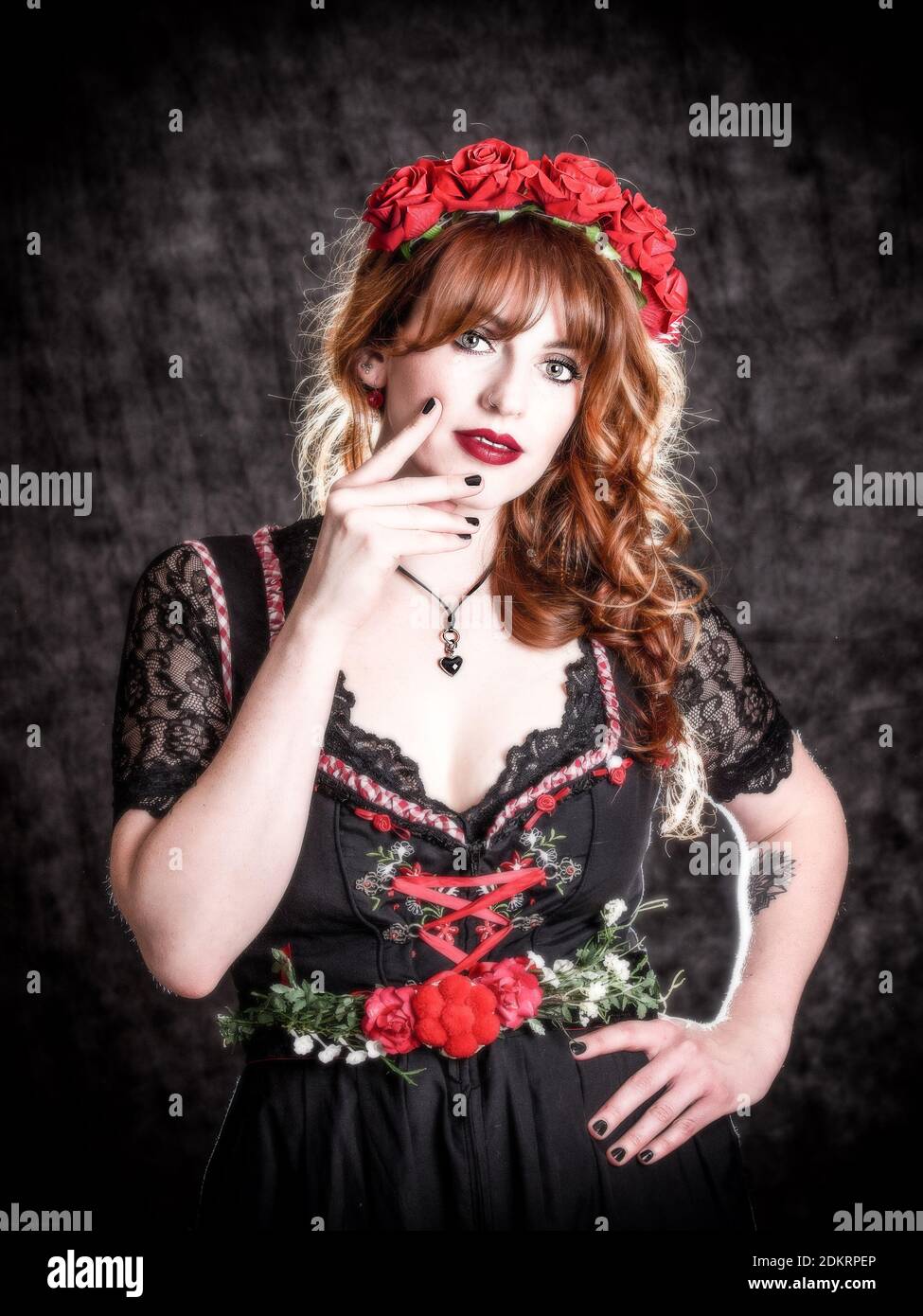 Fashion model wearing rose hi-res stock photography and images - Alamy