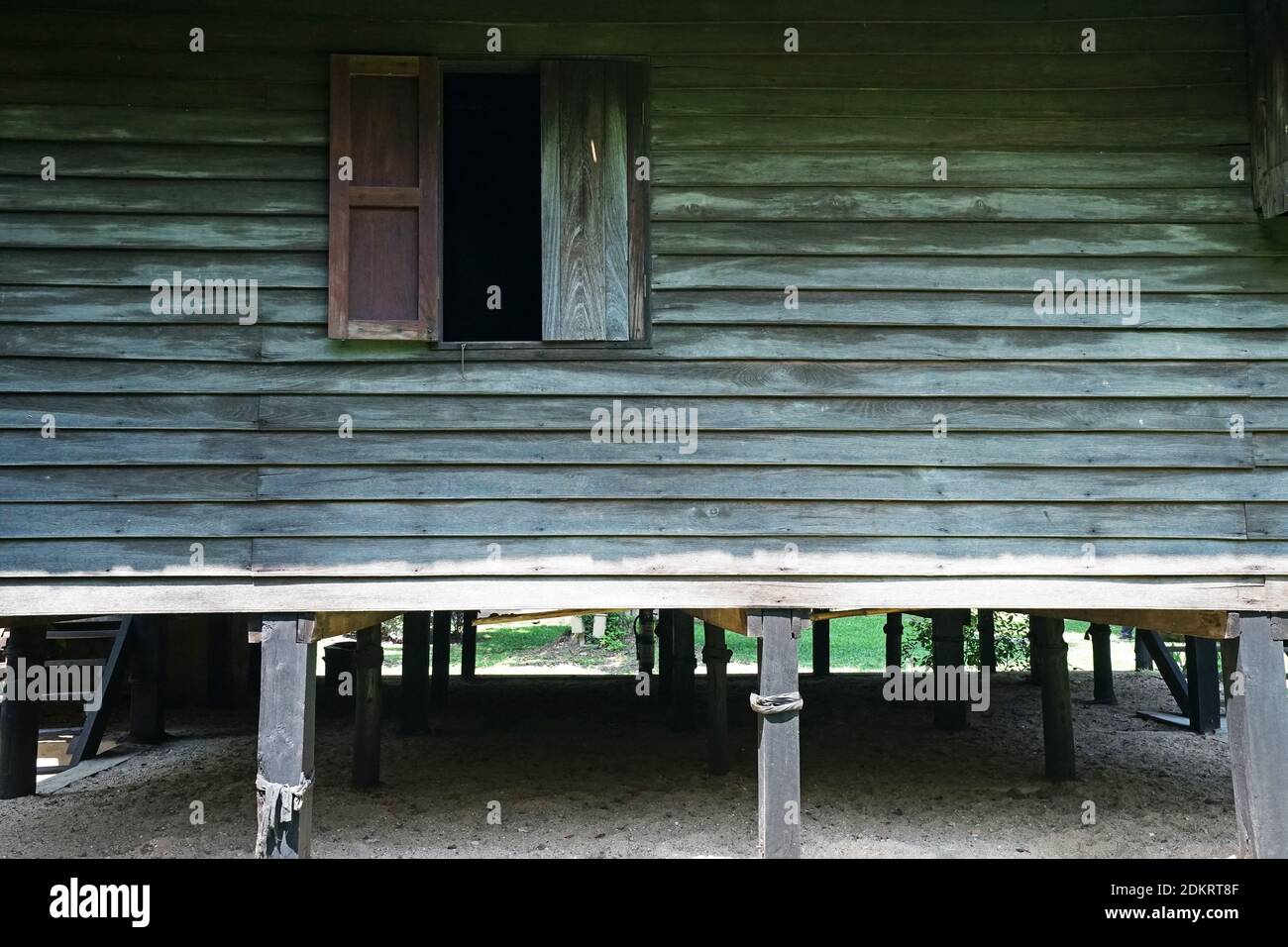 Thai architecture and exterior design of old Kalae house, Rice granary ...