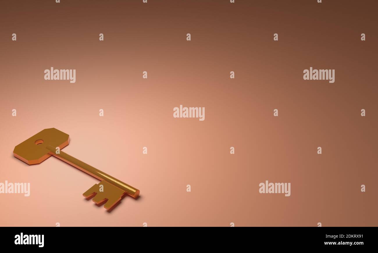 Key with blank background with blank space. 3d rendering Stock Photo ...