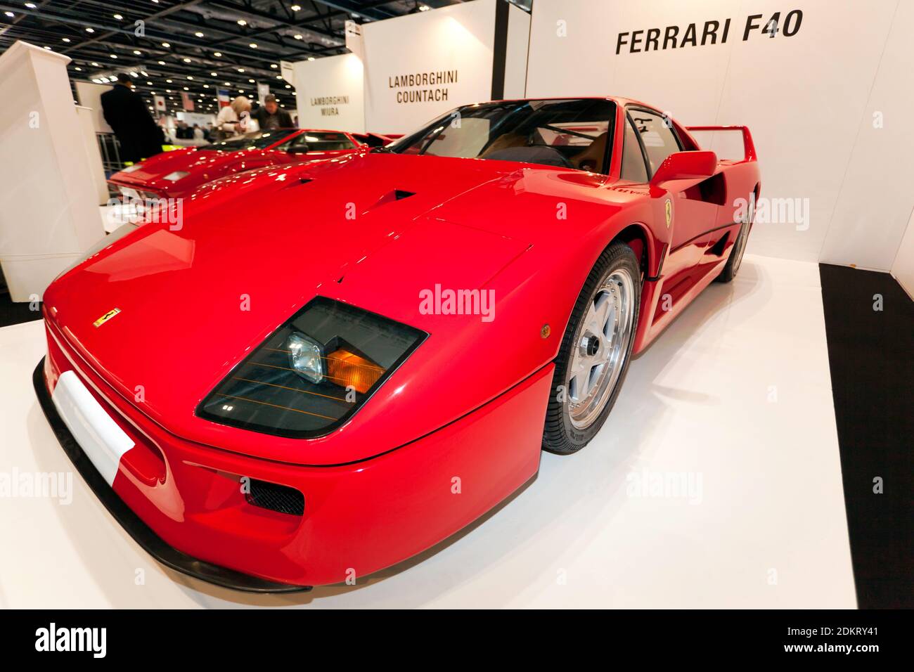 Three-quarter front view of a Red, Ferrari F40, on display in the ...