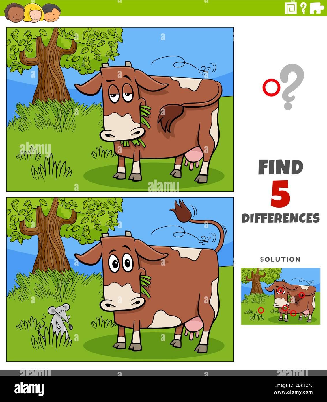 Cartoon illustration of finding the differences between pictures ...
