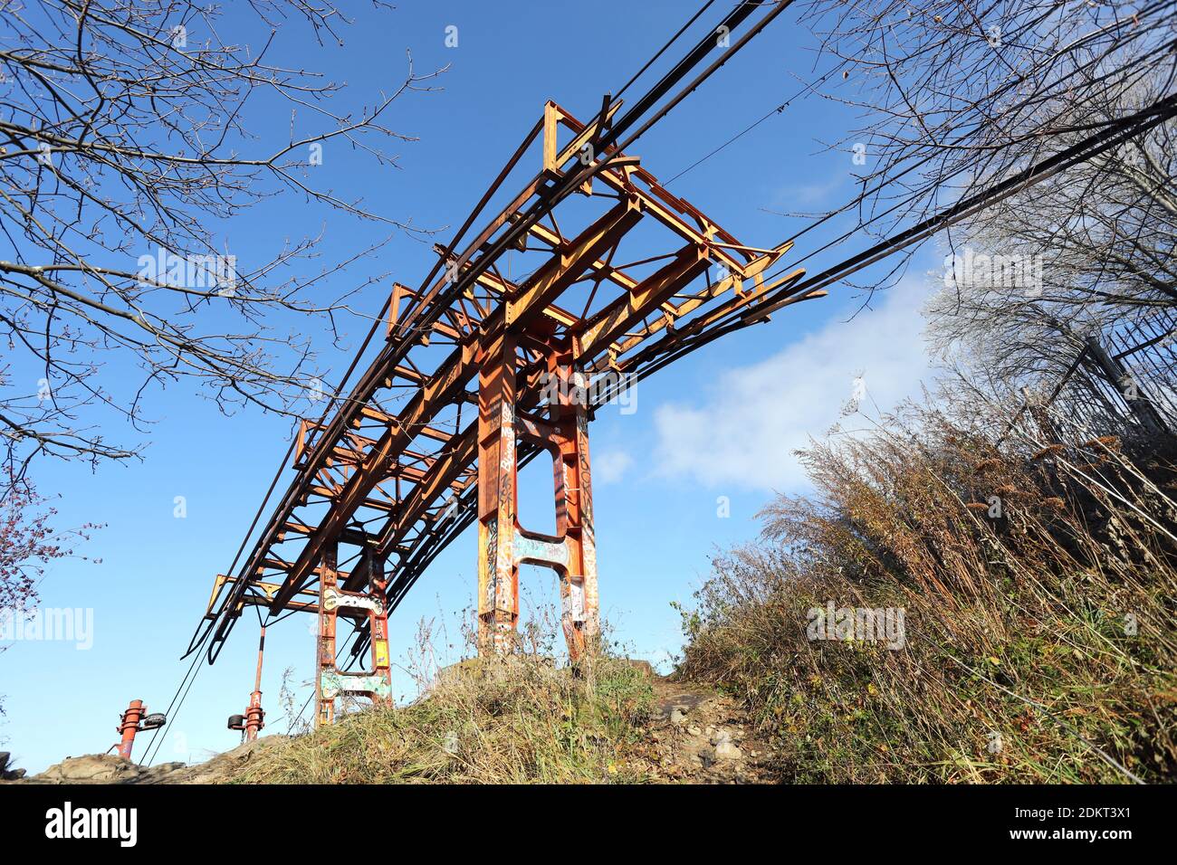 The remains of the Knyazhevski lift and the telecommunication tower ...
