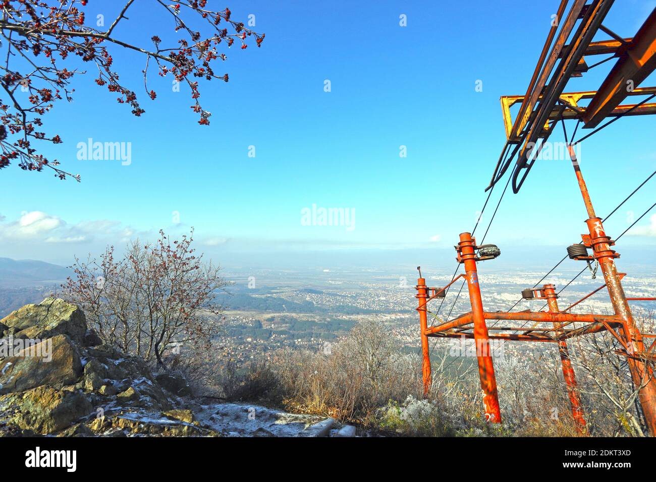 The remains of the Knyazhevski lift and the telecommunication tower ...