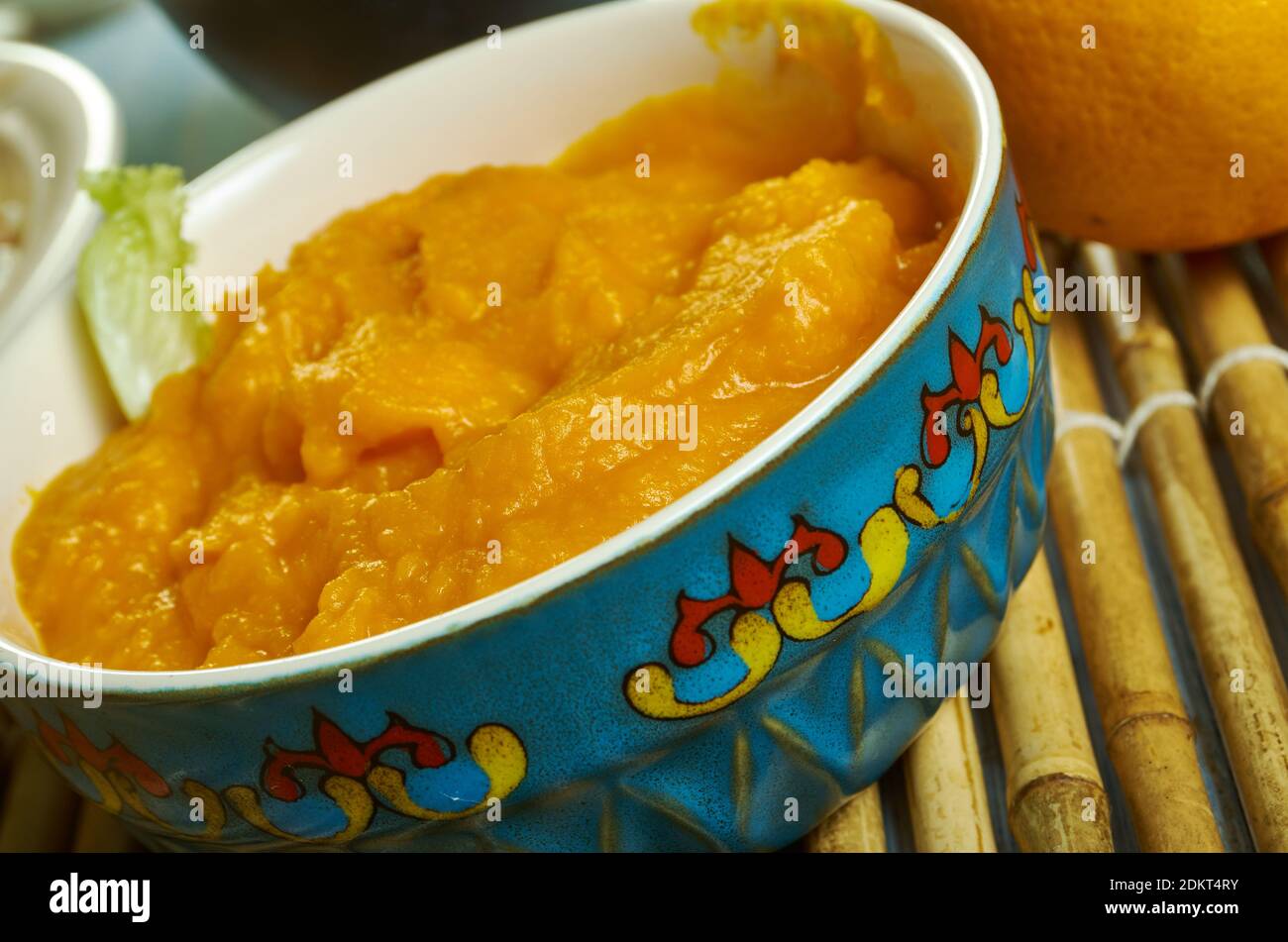 Malagasy Lasopy - much loved pureed vegetable soup, close up Madagascar ...