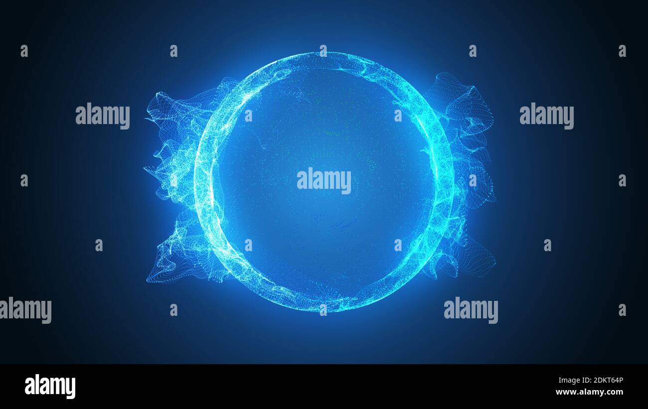 Abstract 3D Futuristic Glowing Plasma ball or globe, Abstract circle ...