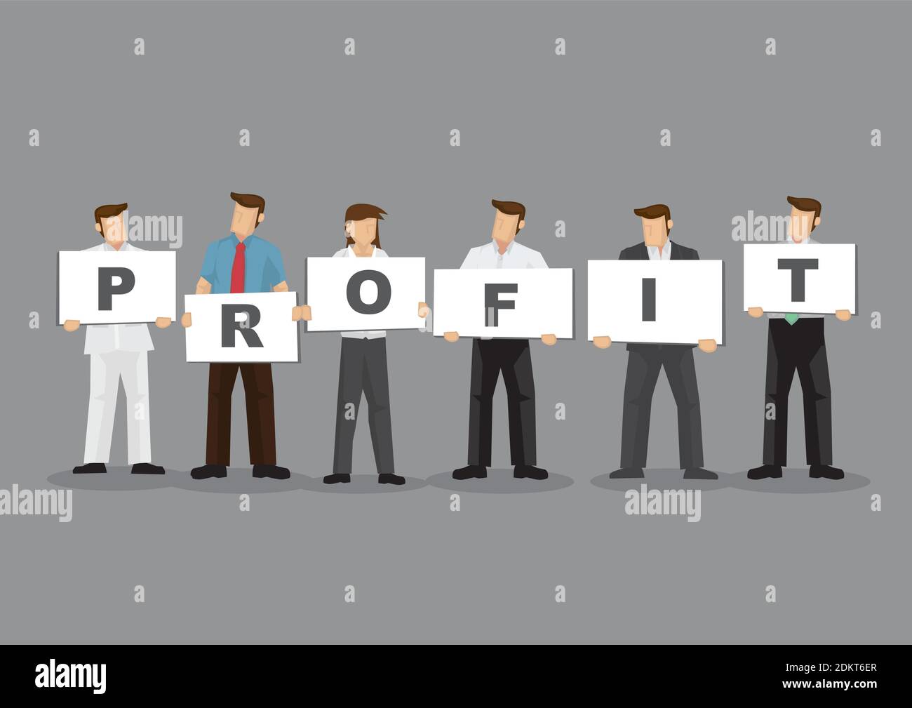 A group of business professionals holding sign cards with alphabets to ...