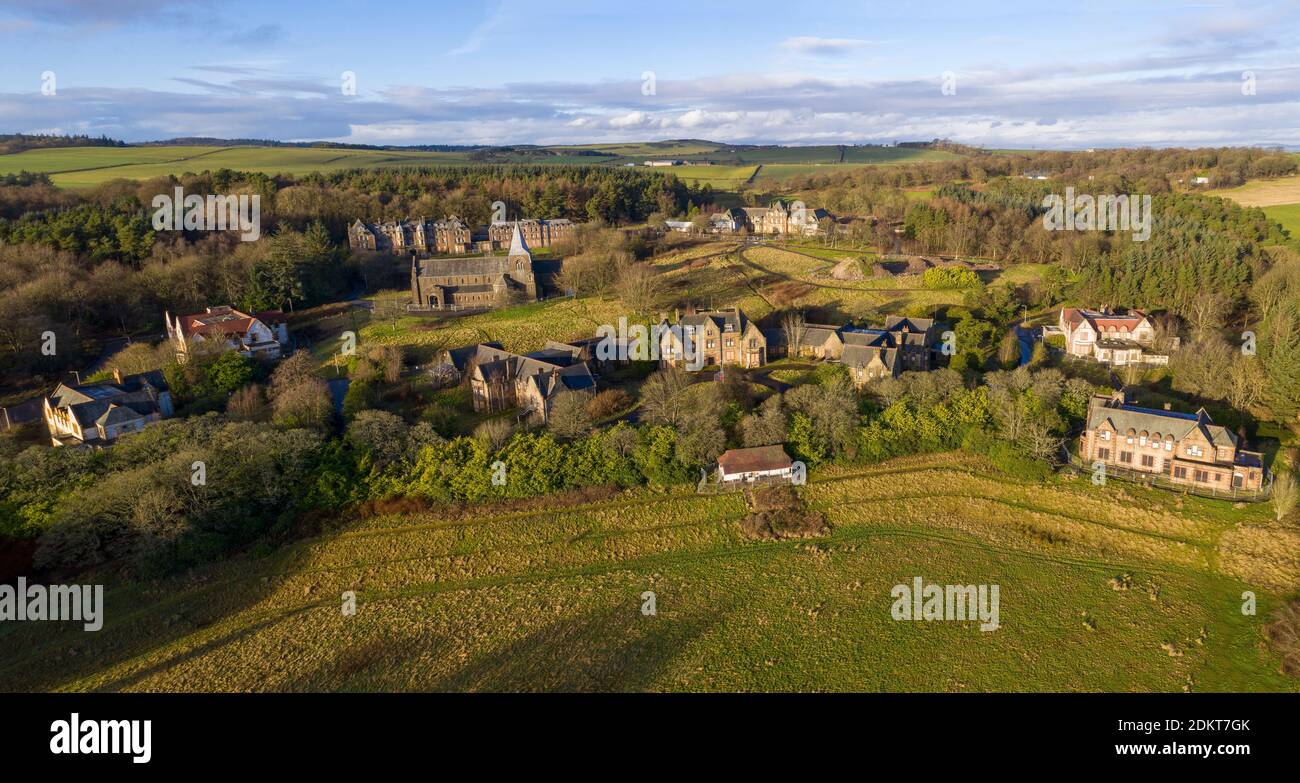 Aerial panoramic view of Bangour Village Hospital in Dechmont, West ...