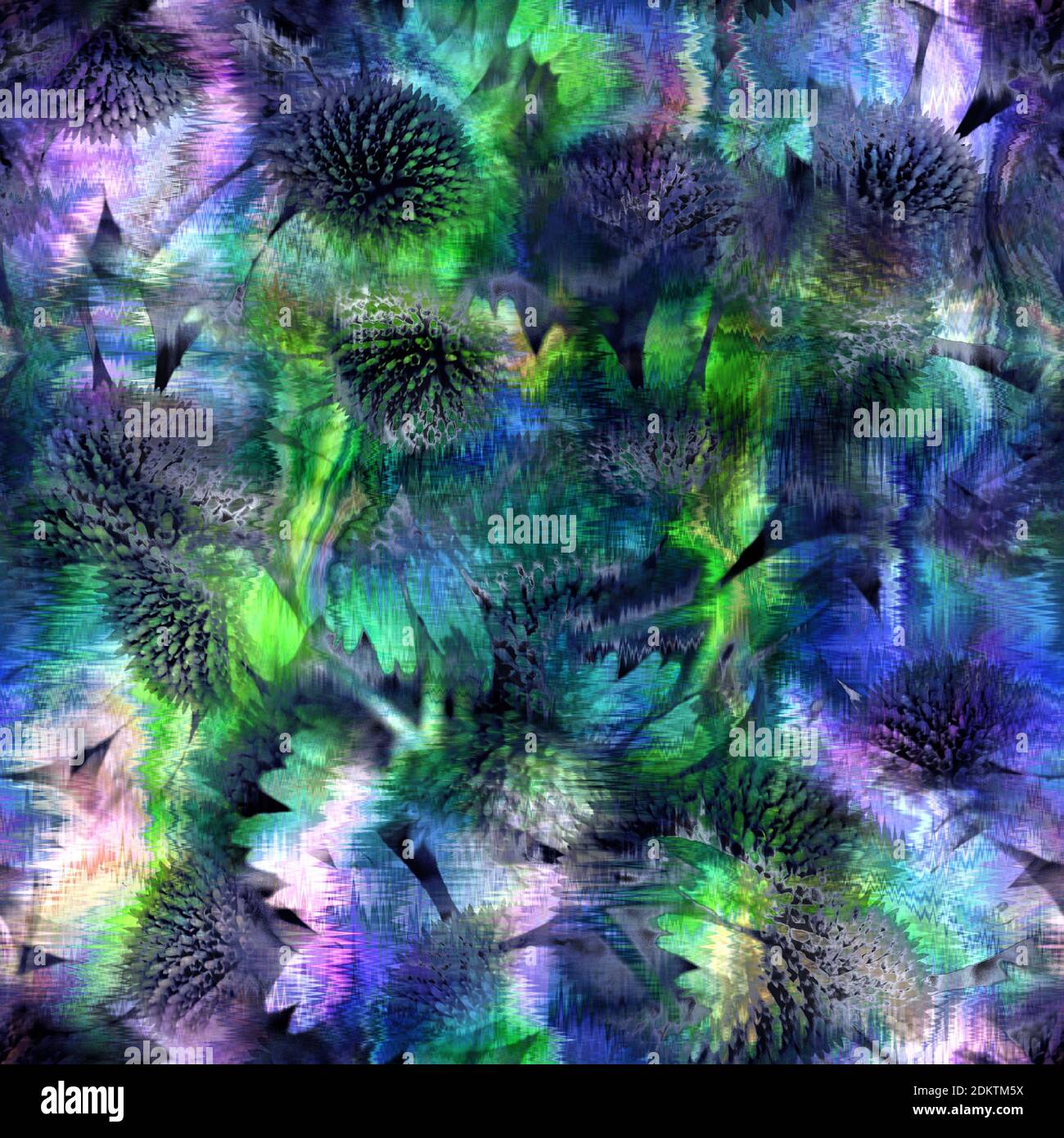Seamless abstract color blobs with floral overlay Stock Photo - Alamy