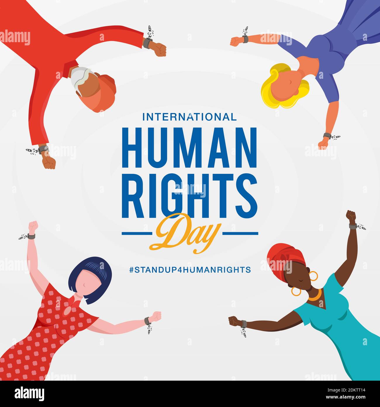 International human rights day background. peoples with different race ...