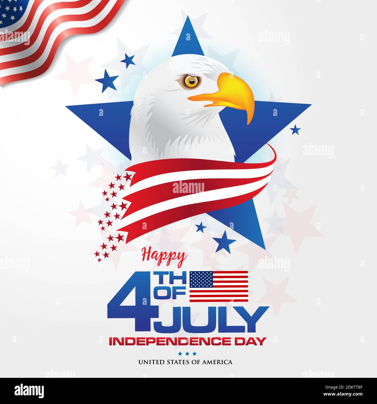 4th of july. Happy Independence day of America background with waving ...