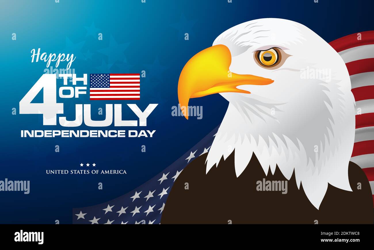 4th of july. Happy Independence day of America background with waving ...