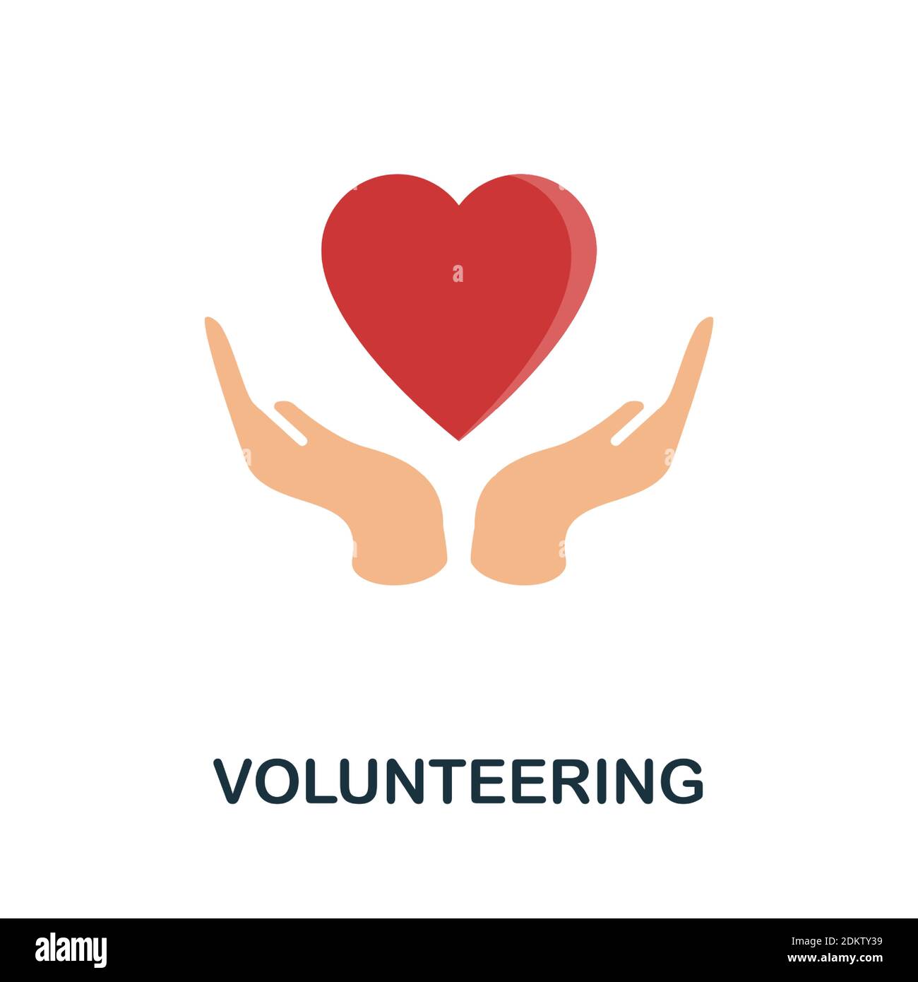 Volunteering flat icon. Colored filled simple Volunteering icon for ...