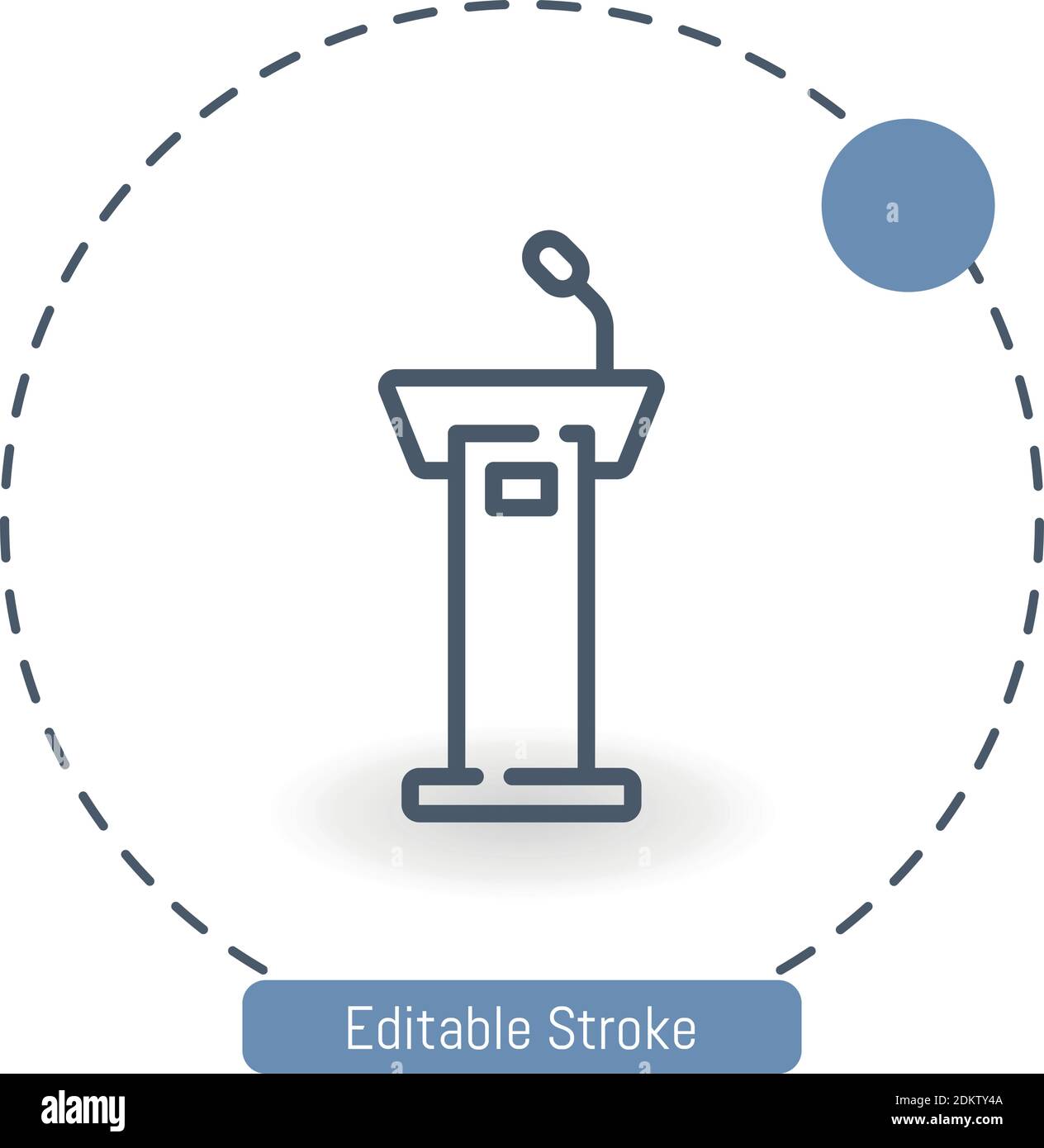 Tribune Vector Icon Editable Stroke Outline Icons For Web And Mobile