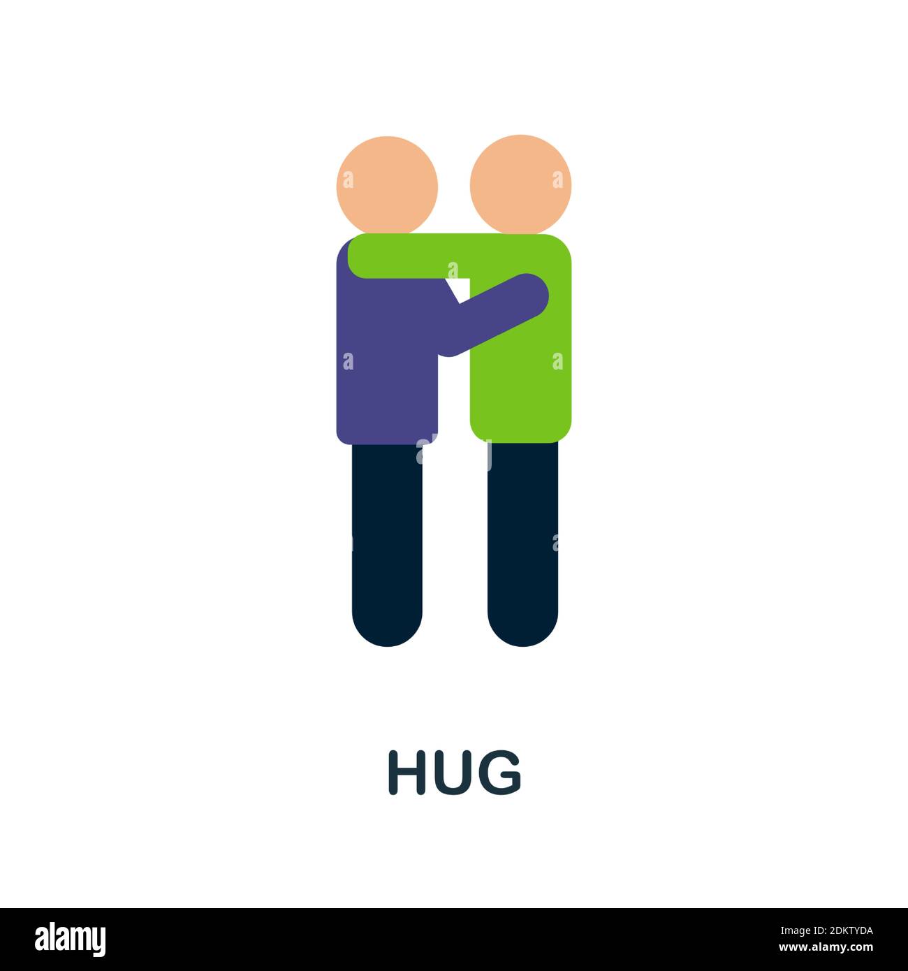 Hug flat icon. Color simple element from volunteering collection ...