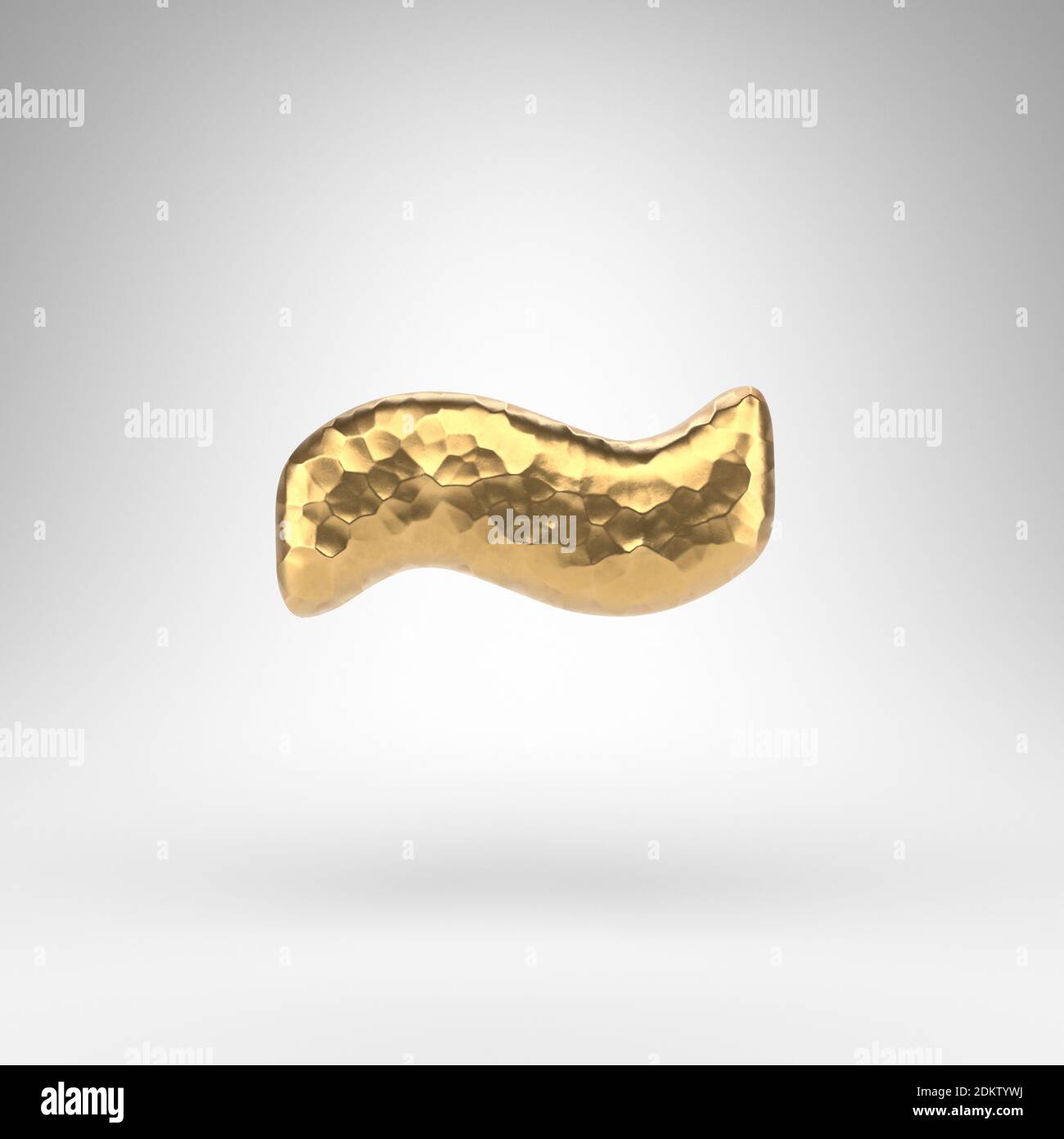 Tilda symbol on white background. Hammered brass 3D rendered sign with ...
