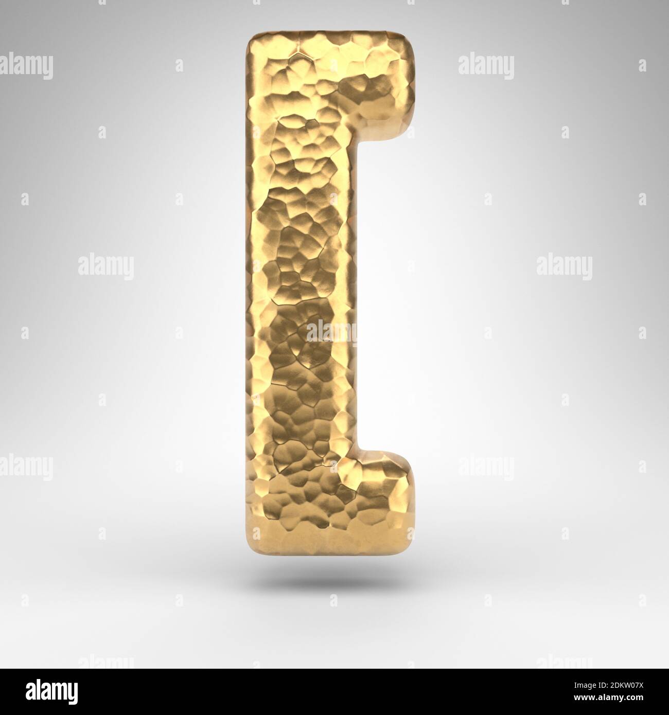 Left square bracket symbol on white background. Hammered brass 3D ...