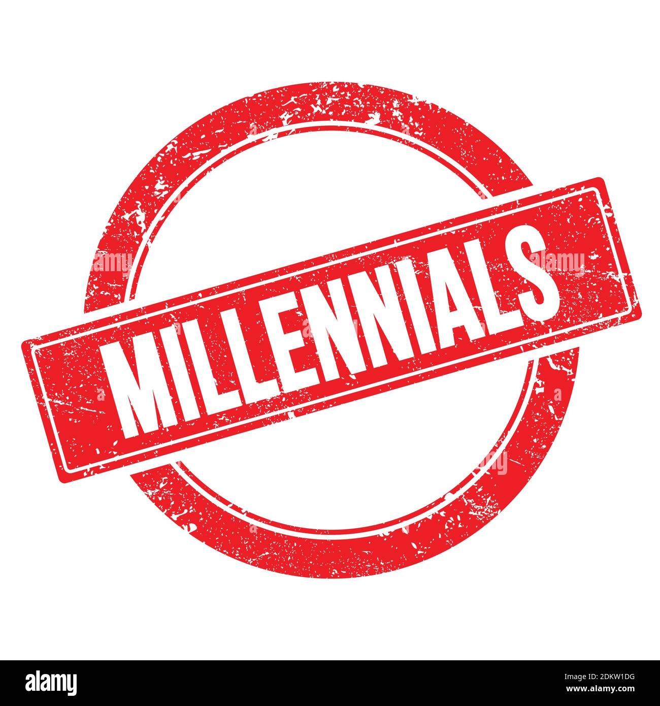 MILLENNIALS text on red grungy round vintage stamp Stock Photo - Alamy