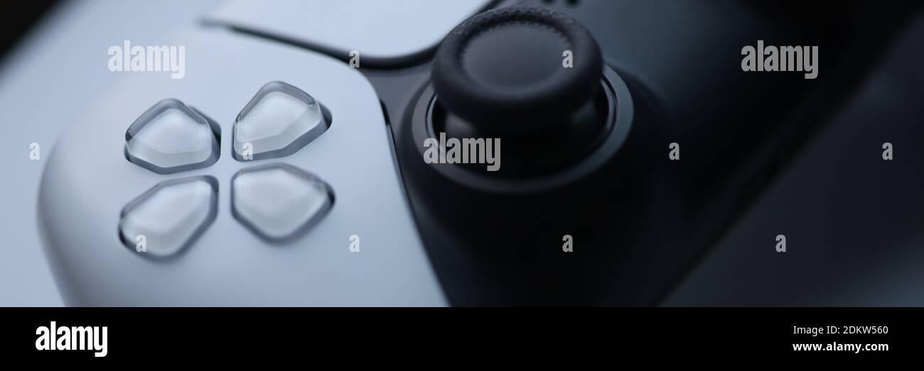 White modern game pad closeup background Stock Photo - Alamy