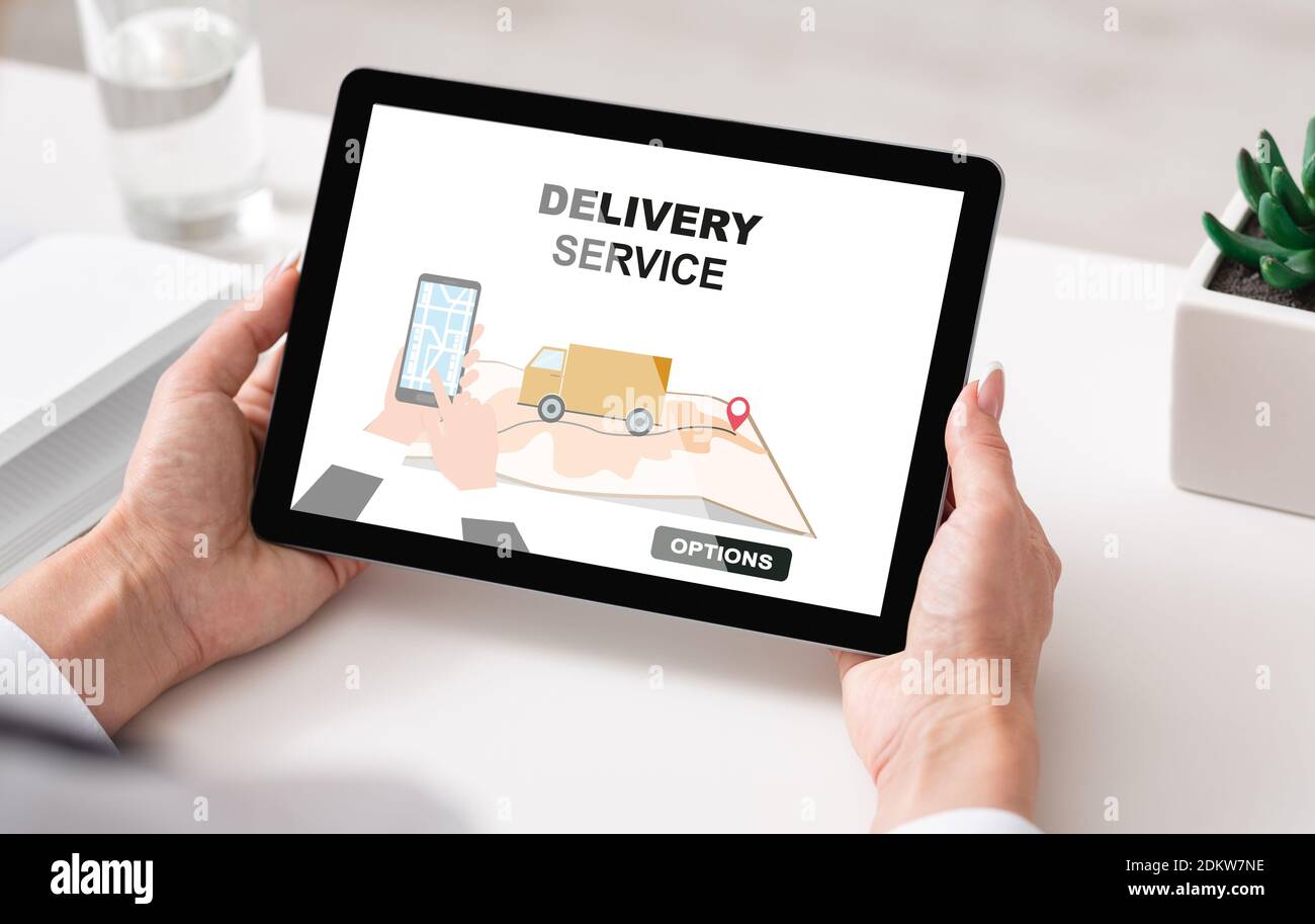 Using tablet digital order tracking hi-res stock photography and images ...