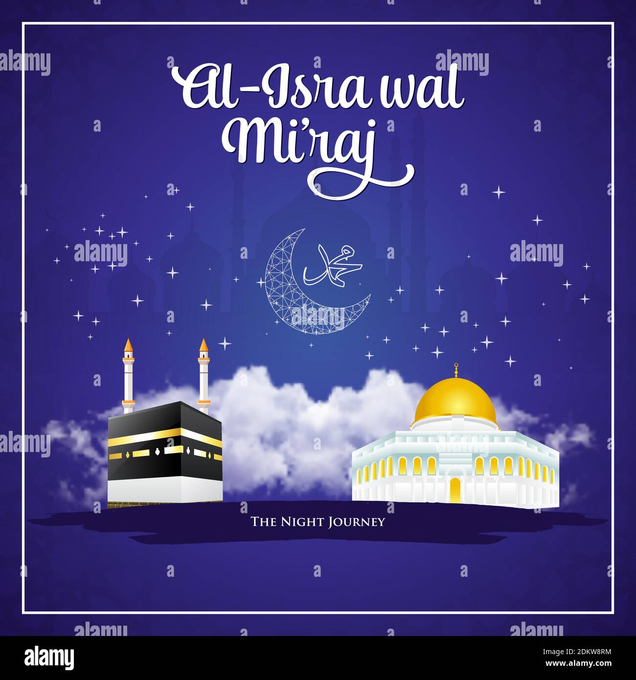 Al-Isra wal Mi'raj. translation: Happy isra Mi'raj. Suitable for ...