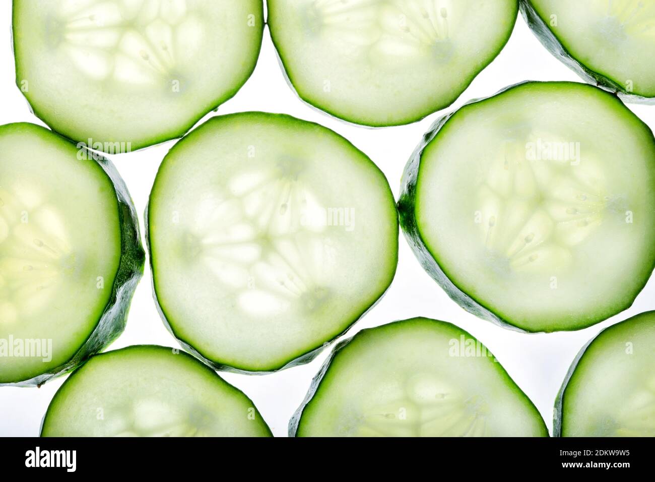 Healthy natural food, background.Sliced cucumber texture Stock Photo ...