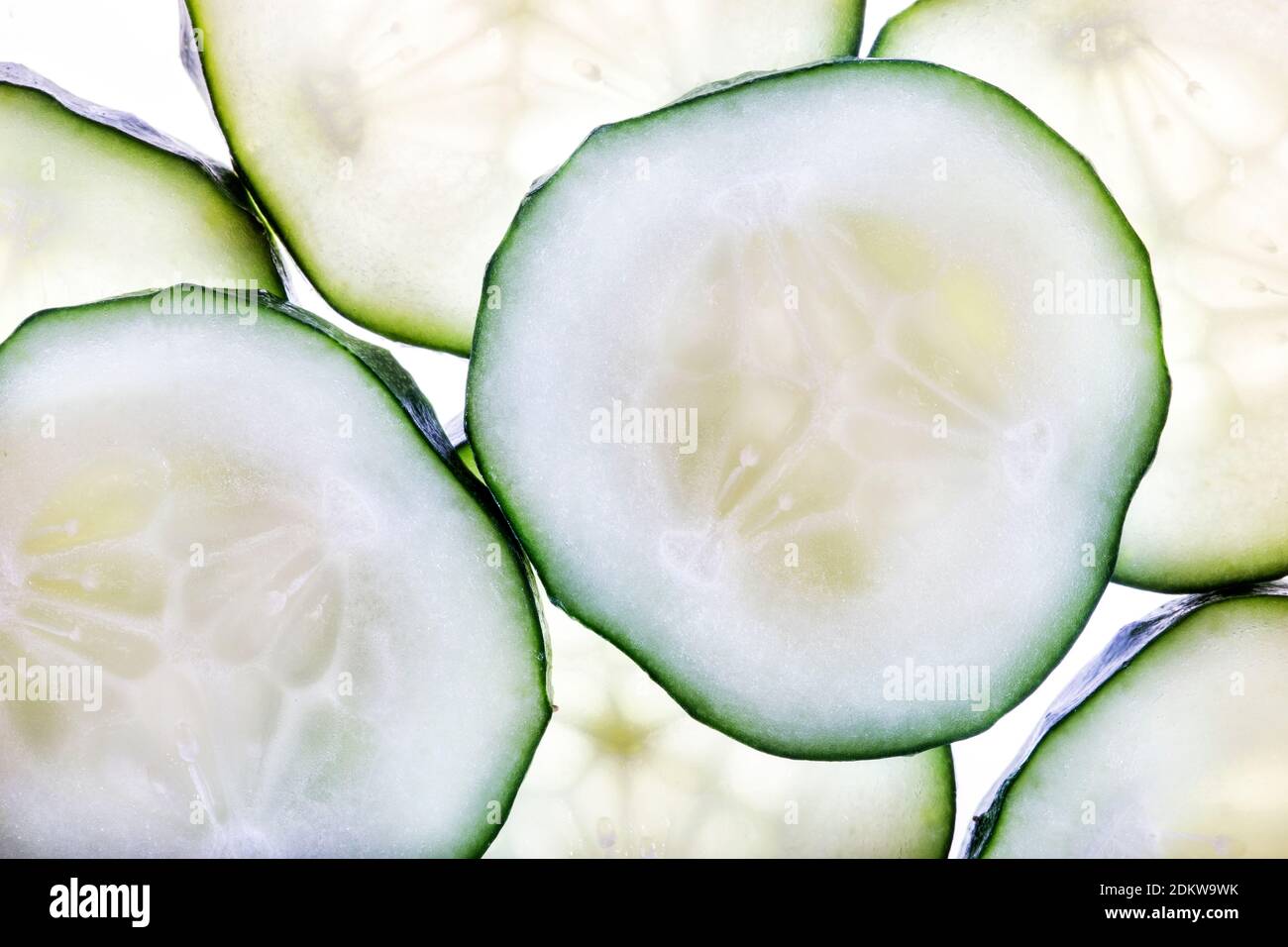 Healthy natural food, background.Sliced cucumber texture Stock Photo ...