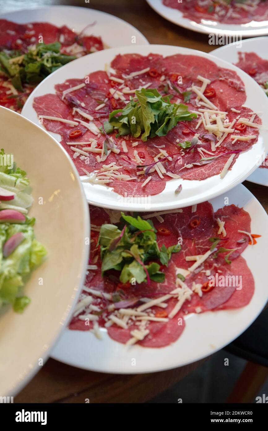 Plates of Ceviche at a corporate buffet Stock Photo - Alamy