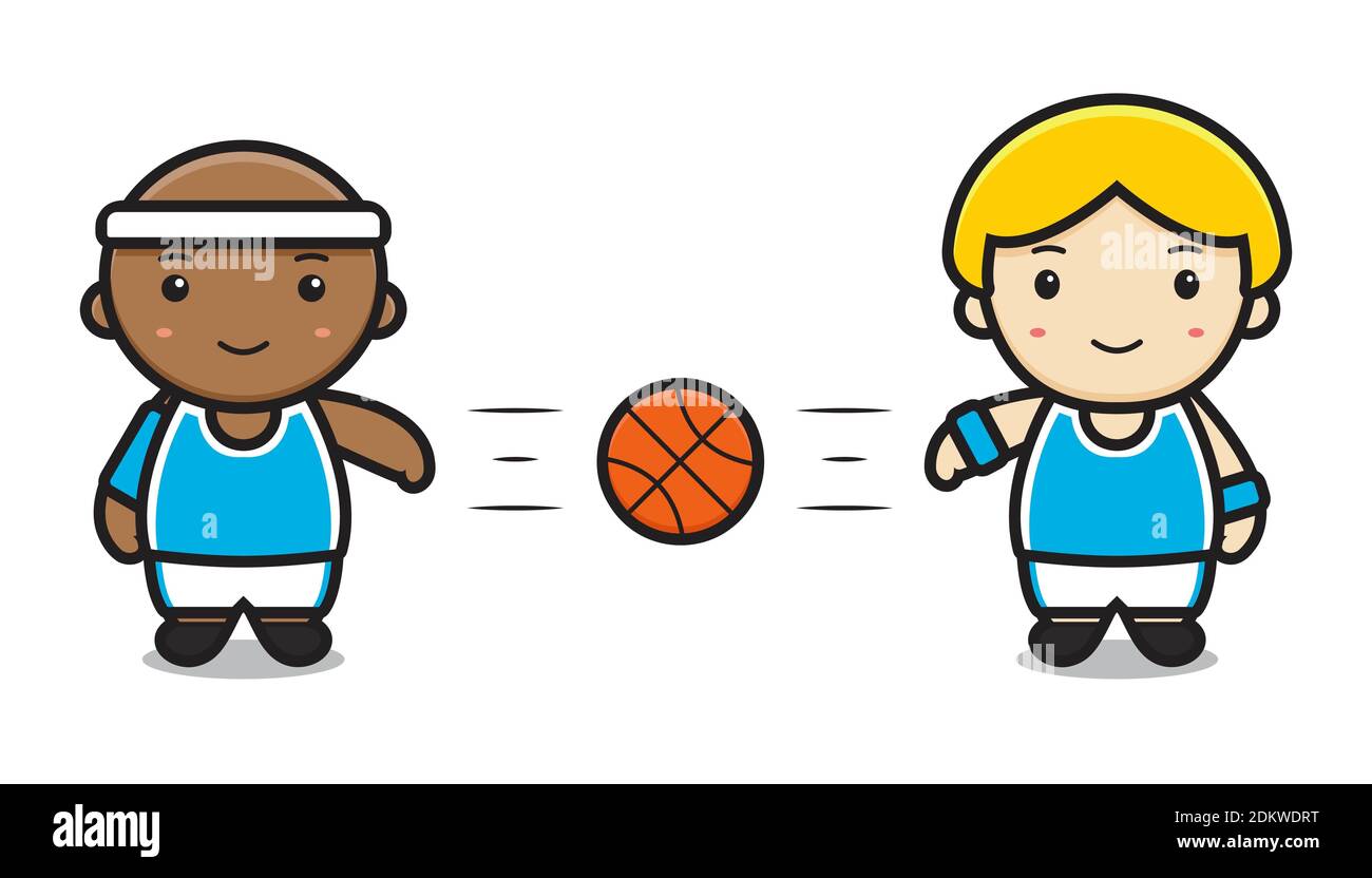 Happy cartoon basketball ball man hi-res stock photography and images ...