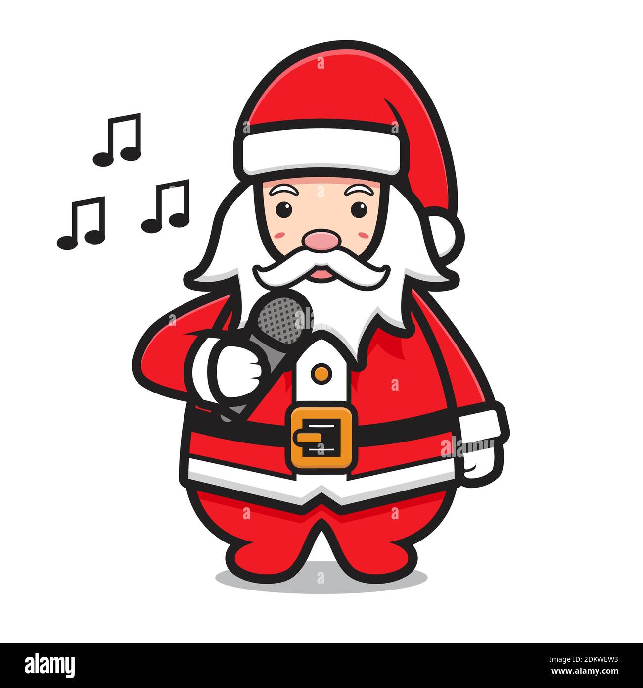 cute santa claus character singing Stock Photo - Alamy