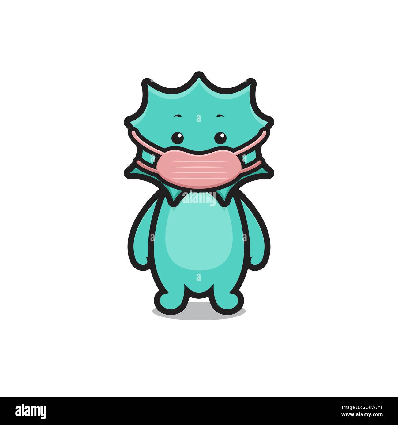cute virus masccute virus mascot character illustration wear mask ...
