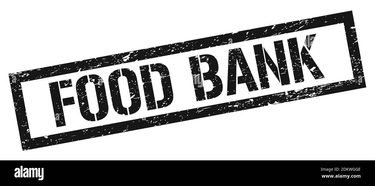 FOOD BANK black grungy rectangle stamp sign Stock Photo - Alamy