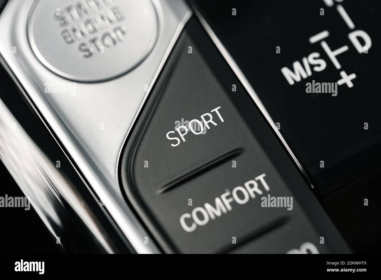 Luxury car gear shifter knob close up Stock Photo - Alamy