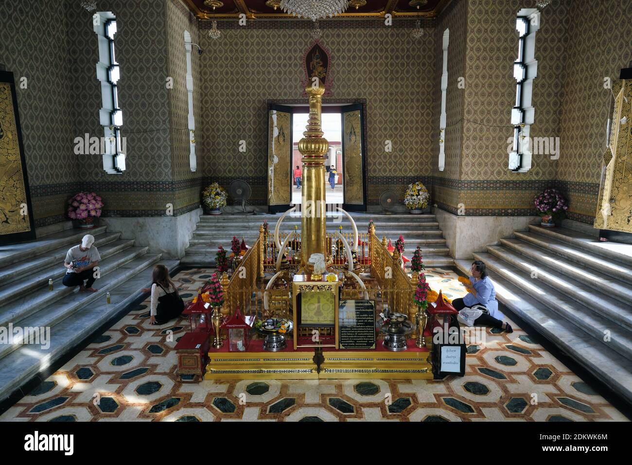 The City Pillar Shrine with the phallic-shaped City Pillar (Lak Mueang ...