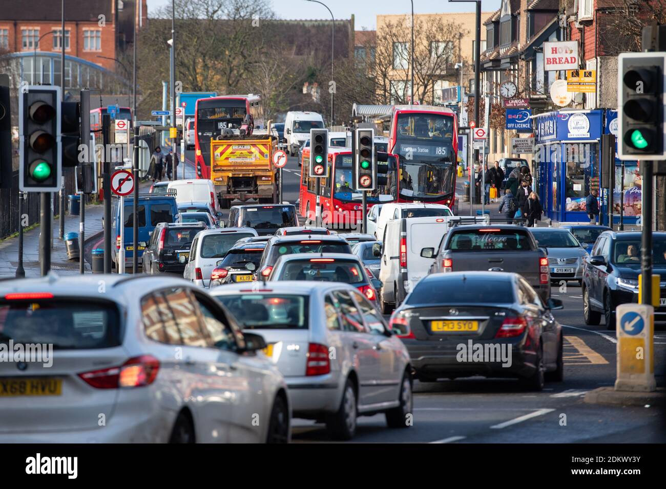 General view traffic of the A205 South Circular road in Lewisham, south ...