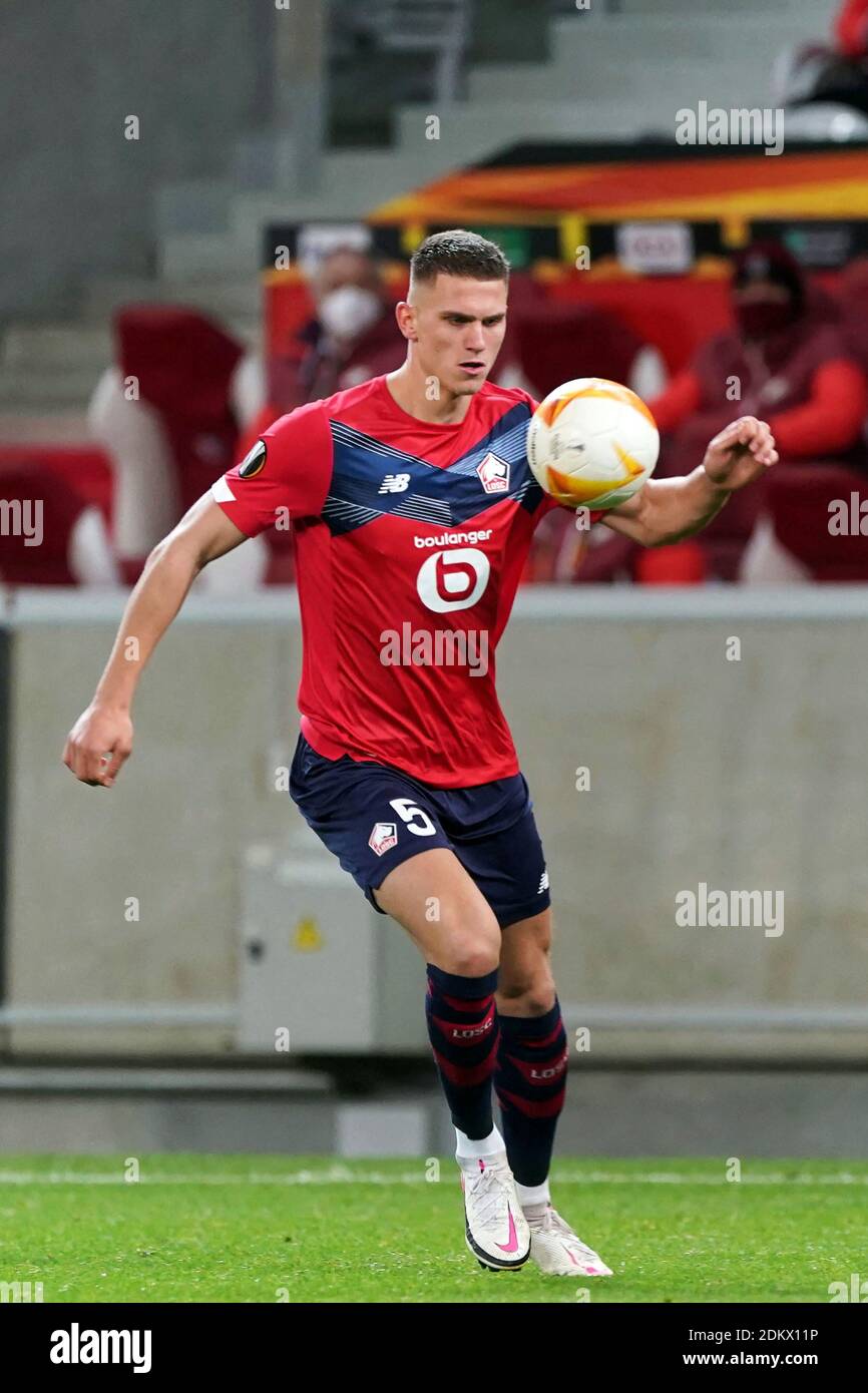 Sven Botman of Lille OSC runs with the ball during the UEFA Europa ...