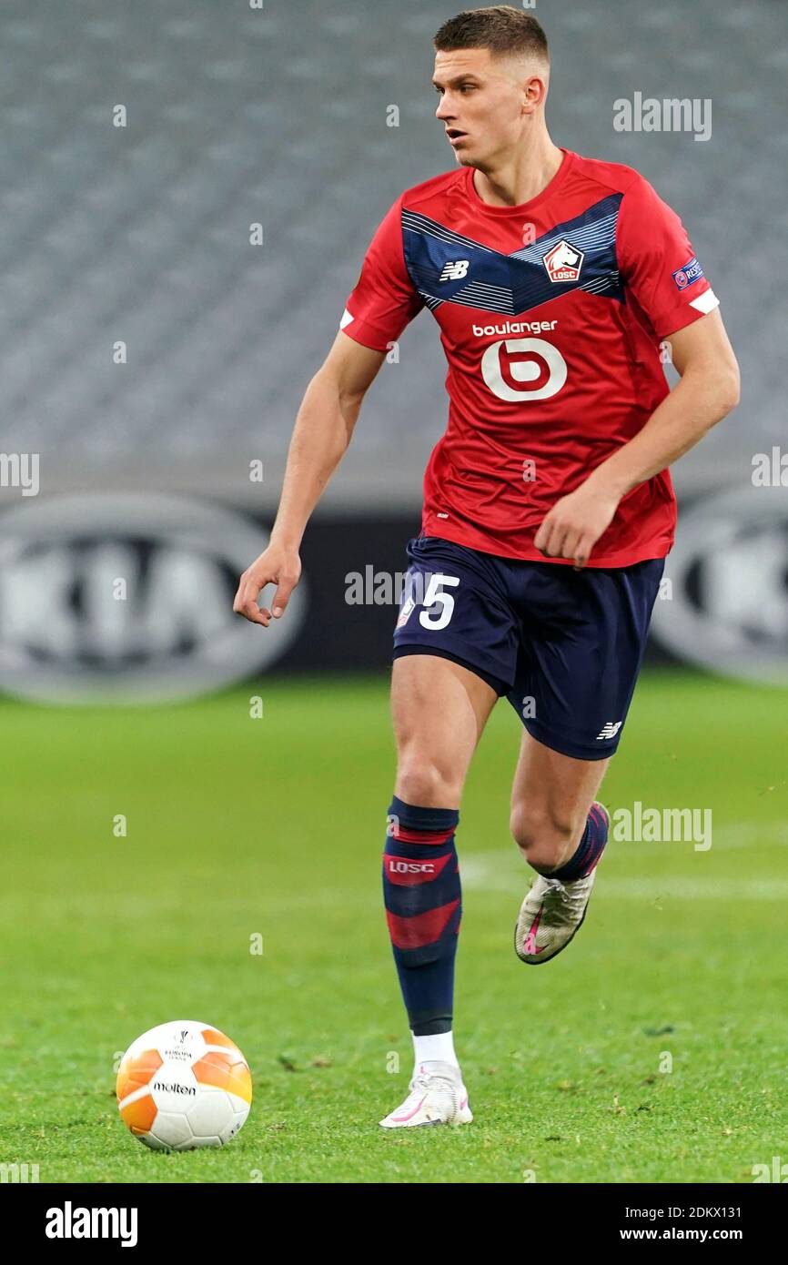 Sven Botman of Lille OSC runs with the ball during the UEFA Europa ...